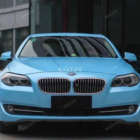 Satin Metallic Sky Blue Vinyl Wrap Raxtify