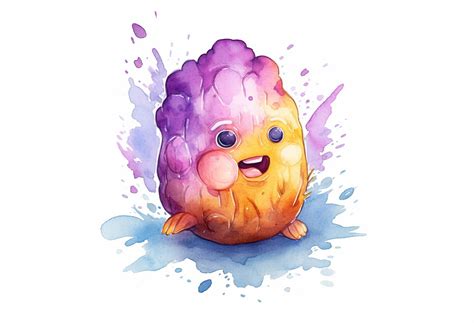 Cute Sweet Potato Color Splash Graphic By Poster Boutique · Creative