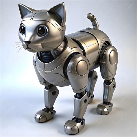 Advanced Robotic Cat Concept For Scifi Projects On Gray Premium Ai
