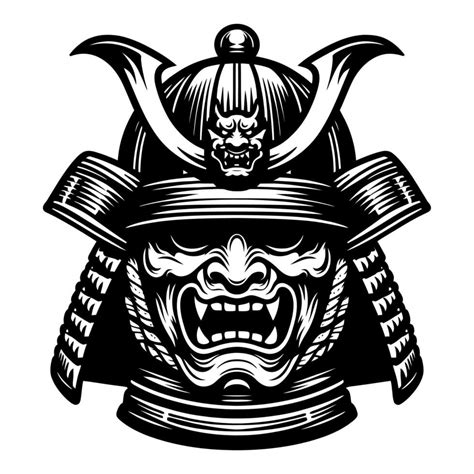 Old Japanese Kabuto Helmet Samurai Armor Black And White 68055446