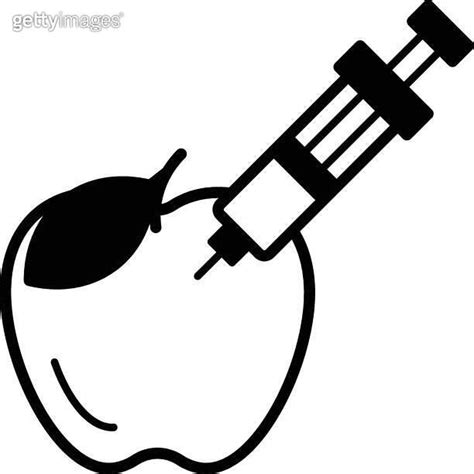 Bioengineered Fruitsvector Outline Design Biochemistry Symbol Biological Processes Sign