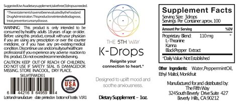 K Drops The 5th Way Supplements For The Soul