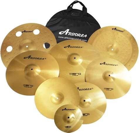 Arborea Cymbal Pack For Drum 8 Pcs Super Polishing Cymbals