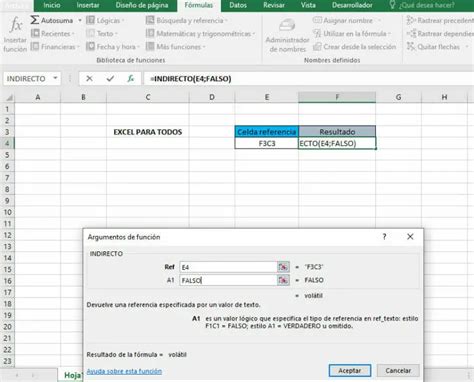 Función Indirecto En Excel Excel Para Todos