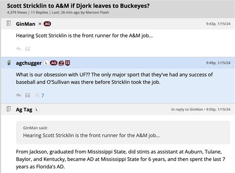 Texags Scott Stricklin To Replace Bjork Sec Rant