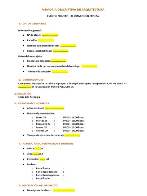 Memoria Descriptiva De Arquitectura Pdf