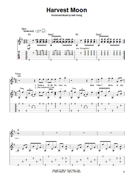 Harvest Moon By Neil Young Sheet Music For Solo Guitar At Sheet Music