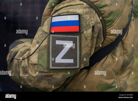 Chevrons Of The Russian Military Russian Flag And The Letter Z