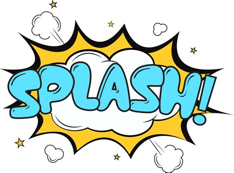 Splash Comic Burst With Blue And Yellow Colors Blast Text Comic