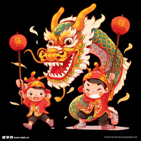 舞龙插画设计图其他素材底纹边框设计图库昵图网