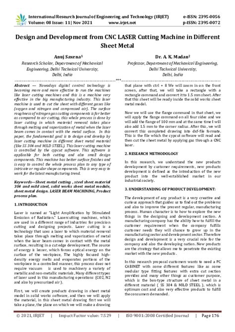Pdf Irjet Design And Development From Cnc Laser Cutting Machine In