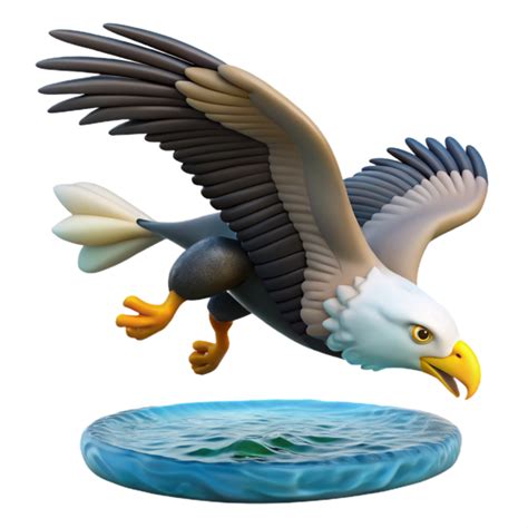 Eagle Diving Into Water 3d Render 56554383 Png