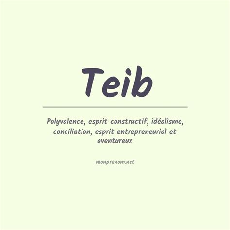 Signification Du Prénom Teib