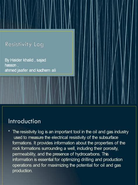 Resistivity Log Download Free Pdf Applied And Interdisciplinary Physics Physical Sciences