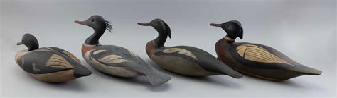 Lot Four Contemporary Merganser Decoys 20th Century Length From 15