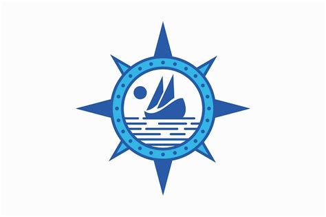 Segelboot Und Kompass Logo Vektorvorlage Premium Vektor