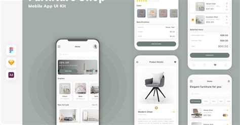 Furniture Shop Mobile App Ui Kit Ux And Ui Kits Ft Furniture And Store