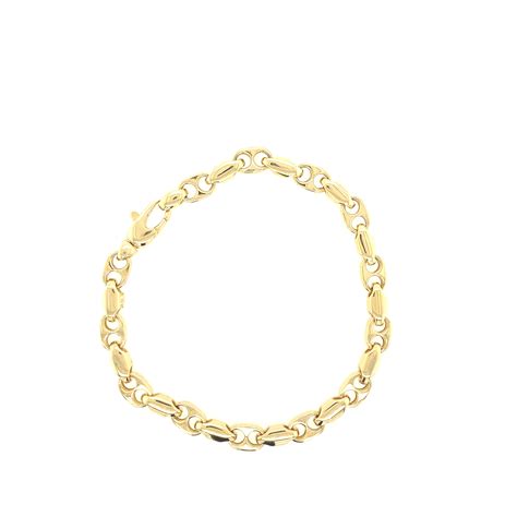 14k Gold Puff Mariner Fancy Link Bracelet Luby Mayaguez Mall