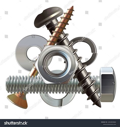 Vector Triangular Concept Fasteners Isolated On Stock Vector Royalty