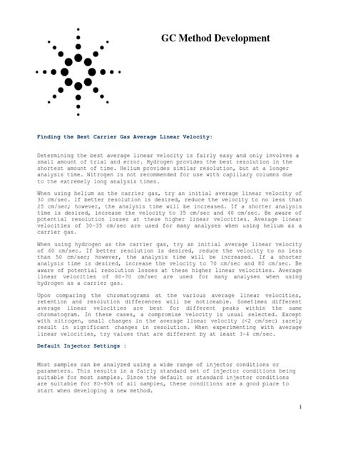 Agilent Gc Method Development Presentations Pdf Pdf Chromatography