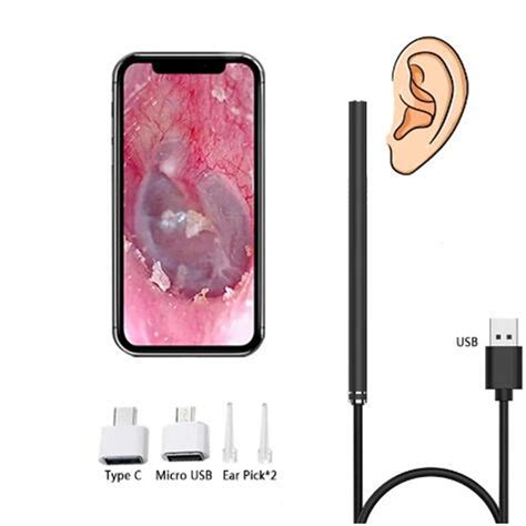 3 In 1 Usb Ent Otoscope 6 Led Ear Cleaning Endoscope 5 5mm Ear Pick