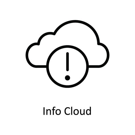 Info Cloud Vector Outline Icon Design Illustration Cyber Security