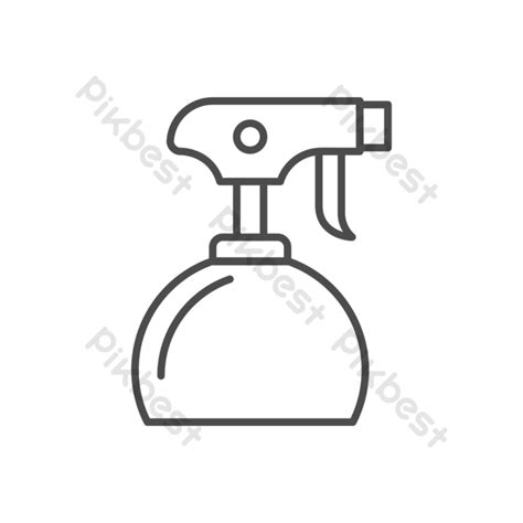 Barber Sprayer Line Icon Barbershop Vector Illustration Png Images Ai