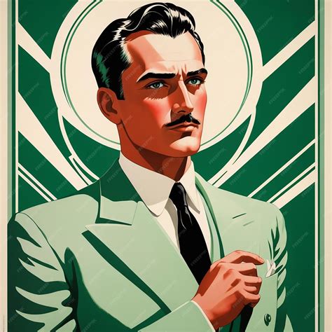 Imagine A Vintage Poster Man Modern Man Art Deco Vinta 1 Premium Ai