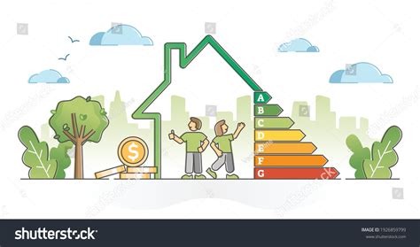 Energy Efficient House Ecology Class Rating Stock Vector Royalty Free