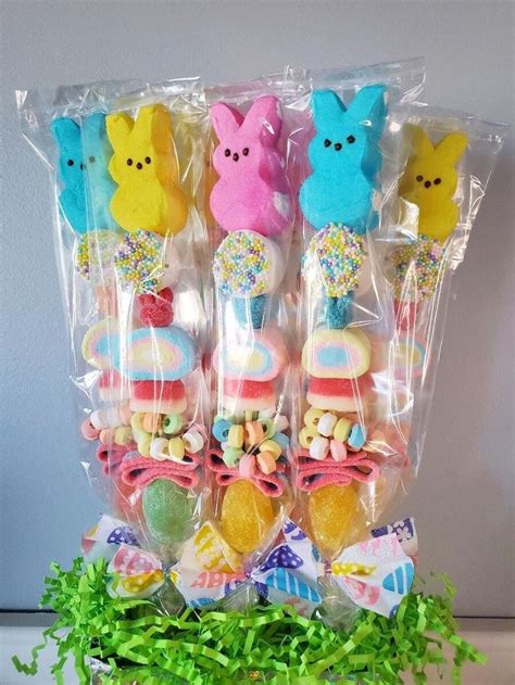 Quick Ship 10 Easter Peeps Candy Kabobs Peeps Candy Easter Peeps Candy Kabobs
