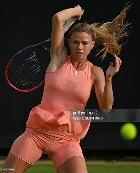Italys Camila Giorgi Returns Against Tunisias Ons Jabeur During