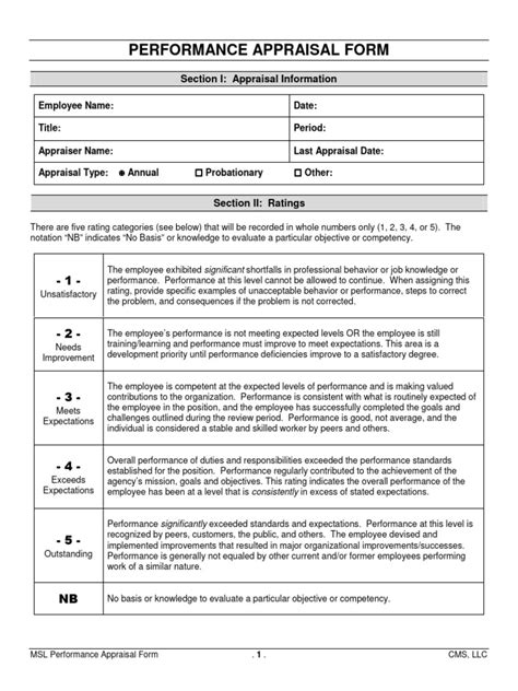 Blank Performance Appraisal Form Pdf Performance Appraisal Business