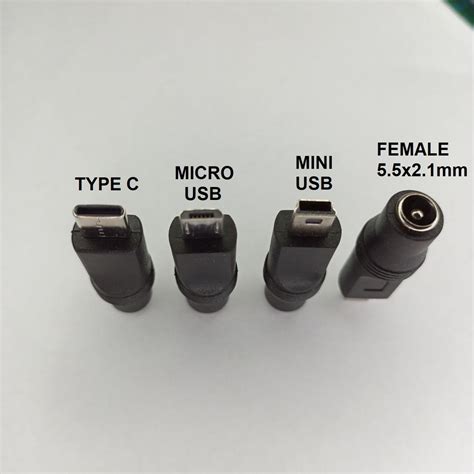 Jual Adapter Dc Jack 55x21mm Female To Micro Usb Mini Usb Type C