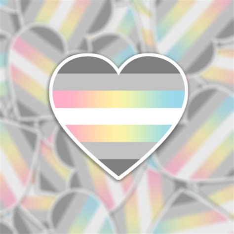 Demiflux Demifluid Pride Flag Heart Sticker Die Cut Vinyl Waterproof