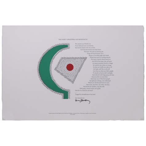 The Poet Considers His Resources Broadside Ray Bradbury First Edition
