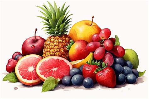 Premium Ai Image Whimsical Assortment Of Berries And Melon Isolated