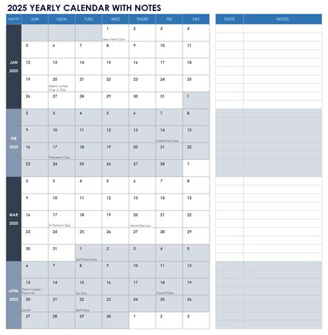 Yearly Schedule Template Excel Annual Guide Yearly Calendar Editable