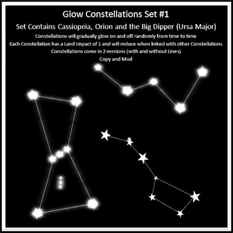 Second Life Marketplace Glow Constellations Set 1 Cassiopia Orion