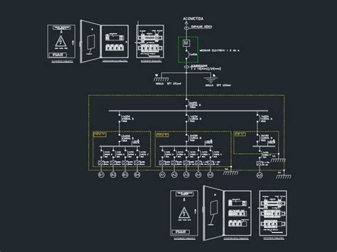 Single Line Diagram And Electrical Board 149 63 Kb Bibliocad