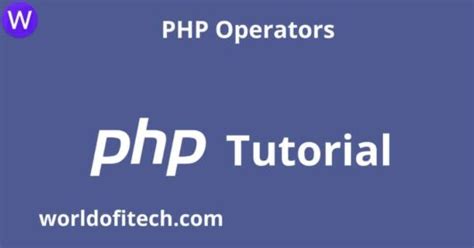 Php Operators Php Tutorial