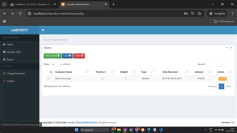 🧺 Premium Laundry Management System Using Php Mysql Complete Web App