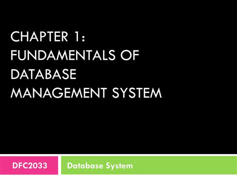 Chapter 1 Fundamentals Of Database Management System Pdf
