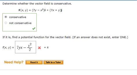 solved determine whether the vector field is conservative