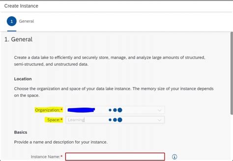 creating data lake instance in sap hana cloud