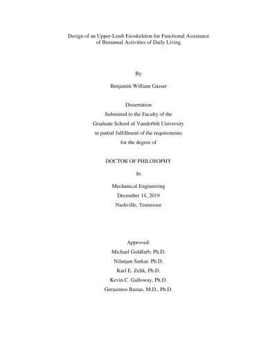 Design Of An Upper Limb Exoskeleton For Functional Assistance