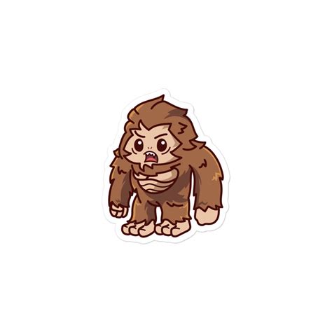 Bigfoot Sticker Sasquatch Cryptid Chibi Kawaii Cute Etsy