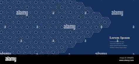 Abstract Navy White Hexagon Geometric Texture Background Polygon Pattern Technology Concept
