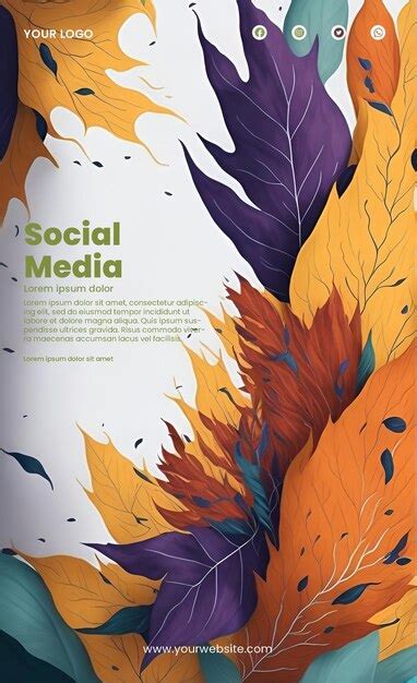 Premium Psd Flyer Design With Abstract Leaf Illustration