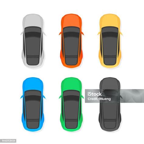 Ev 자동차 상위 뷰 아이콘입니다 상위 뷰 차량 평면 고립 된 자동차 아이콘입니다 슈퍼카에 대한 스톡 벡터 아트 및 기타 이미지