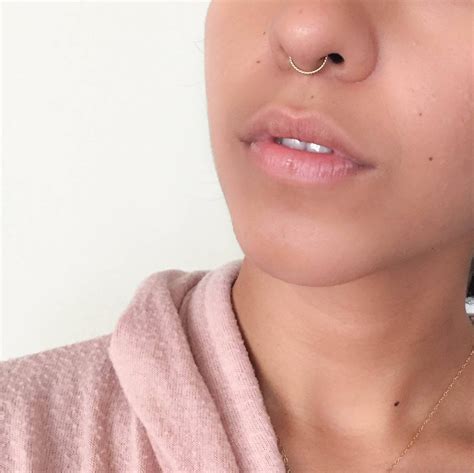 Gold Fill 21g Twisted Septum Bull Ring Twist Cow Nose Piercing Ring